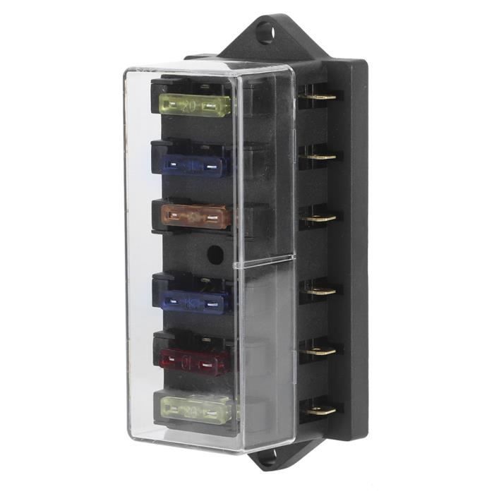 Dilwe Boîte à fusibles de lame Boîte de Fusible à Lame 6 Voies 12‑36V 6 ...