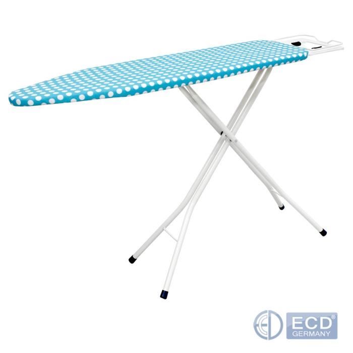 ECD Germany Table à repasser avec support de rangement fixe - bleu ...