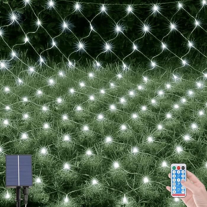 198 Leds Solaire Filet Lumineux Extérieur, 2 X 6 M Etanche Guirlande ...