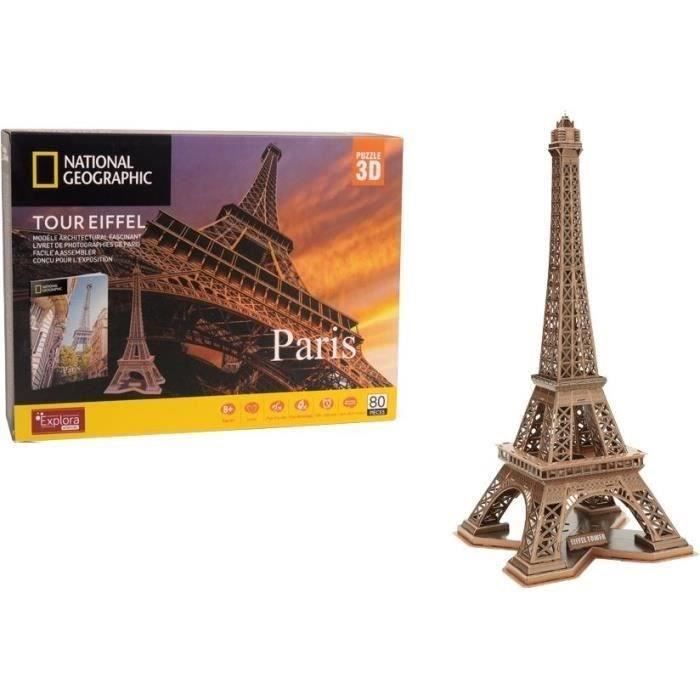 Puzzle 3D - Tour Eiffel - Jeu de construction - EXPLORA - 80 pièces - Dès 8 ans - Cdiscount Jeux ...