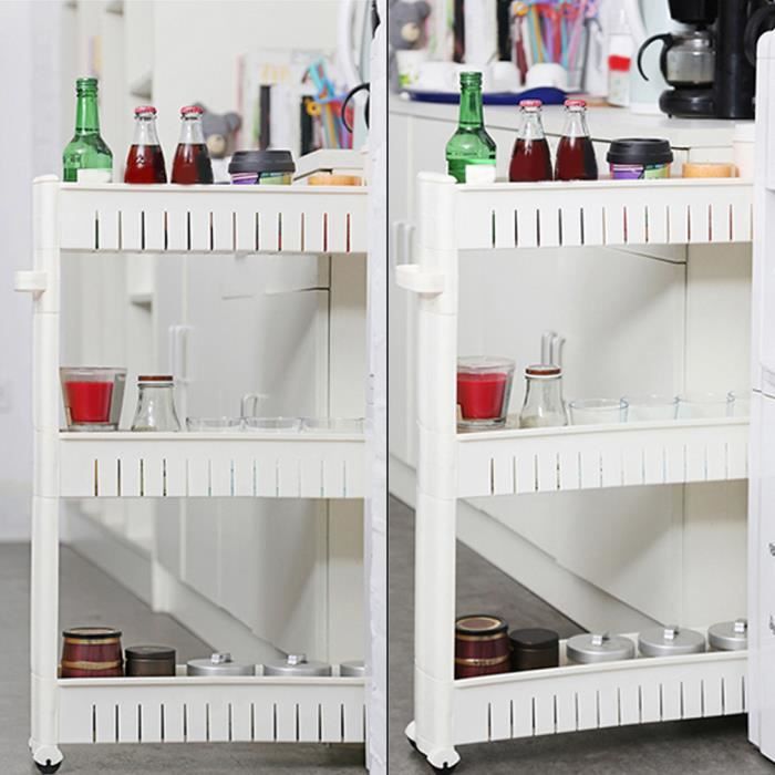 Lot de 3 tablettes / 4 tablettes Mobile cuisine chariot à épices -PP ...