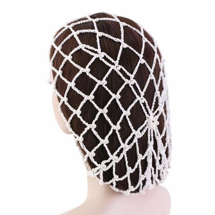 Perles perles maille Snood filet à cheveux bandeaux dame Turban cheveux ...