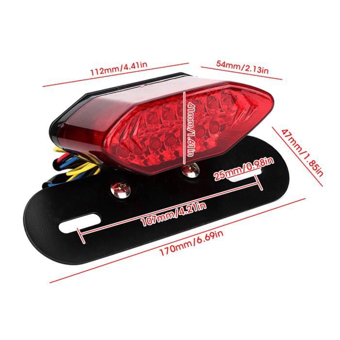 Universal Vintage Moto LED Feu arrière Clignotant Lampe Feu arrière ...
