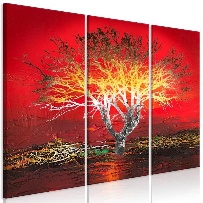 Tableau Fiery Sky (3 Parts) 90x60 cm - Tableau deco - Cdiscount Maison