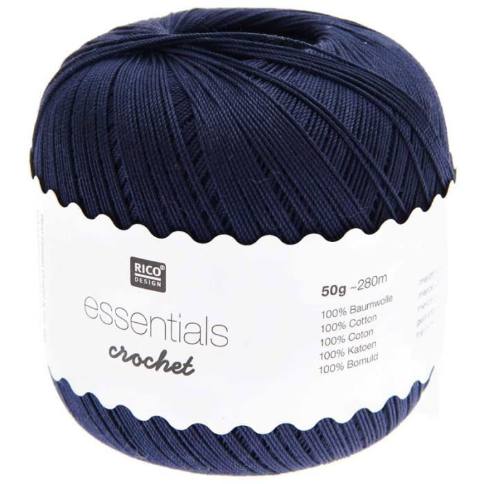 Fil à crocheter - RICO DESIGN - Essentials crochet - 50 g - 100% coton ...