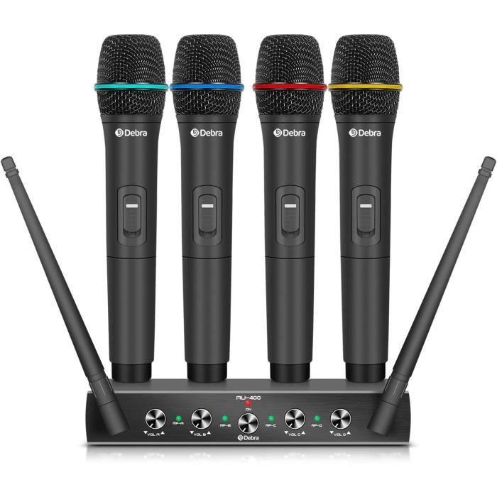Audio Au400 Pro Uhf Système De Microphone Sans Fil 4 Canaux Avec Micros ...