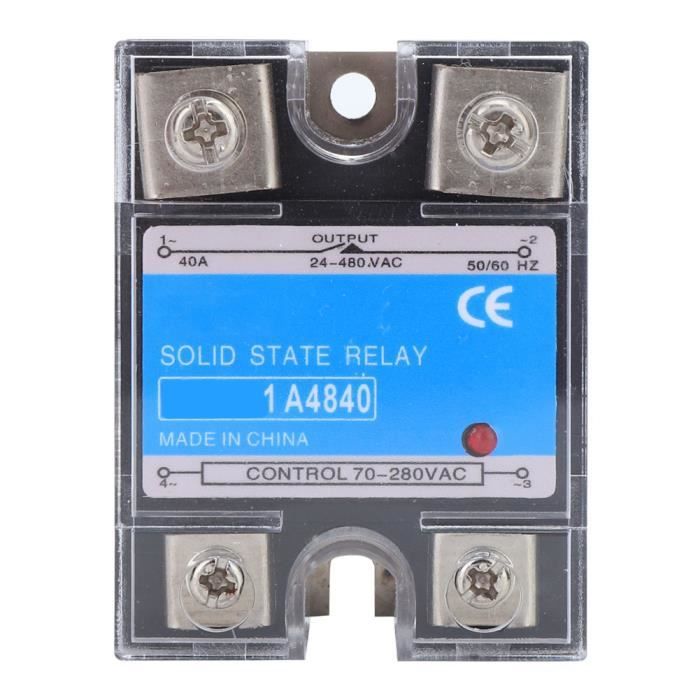 Single Phase Solid State Relay 70-280Vac Input 24-480Vac Load Ac-Ac Ssr ...