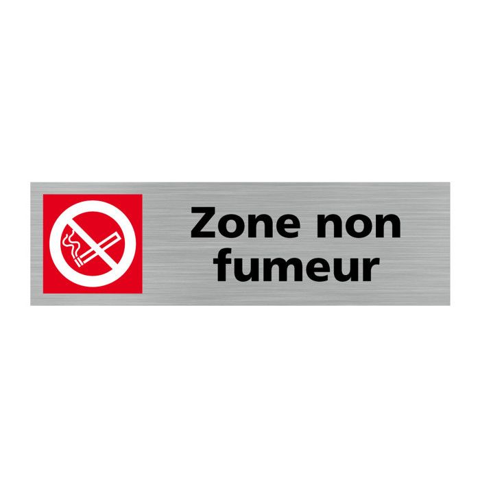 Plaque de porte Zone non fumeur, 170x50 mm (17x5 cm), adhésif aspect ...