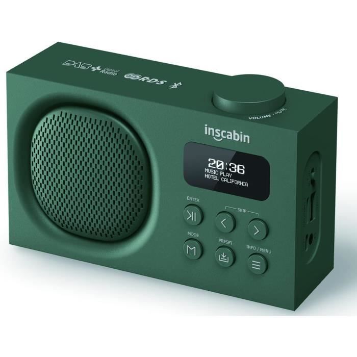 Inscabin P2 Radio numérique Portable Dab-Dab + FM-Haut-Parleur sans Fil ...