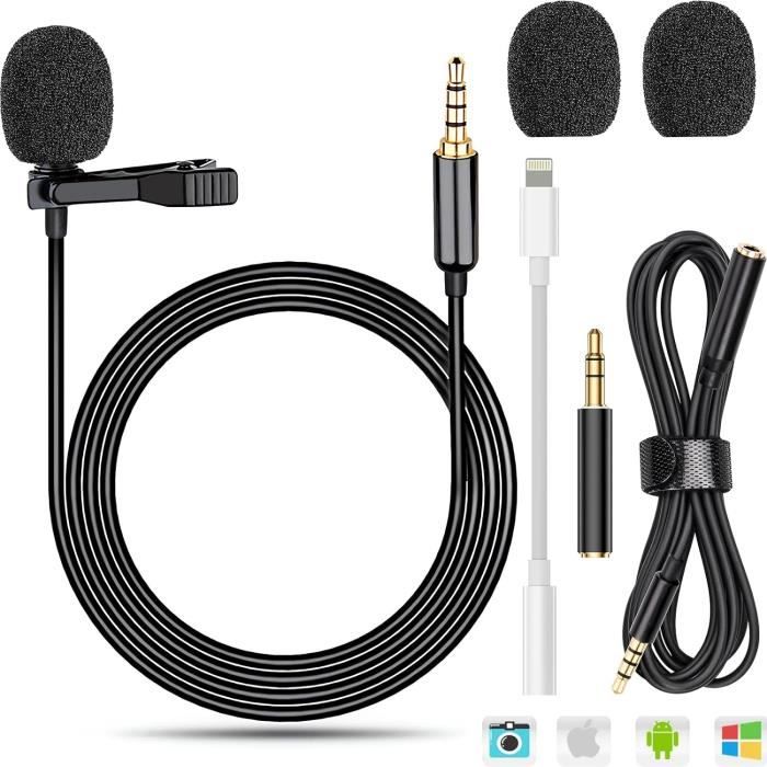 Microphone Cravate 3,5 Mm À Condensateur Omnidirectionnel Pour Pc Avec ...