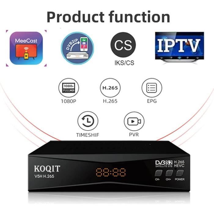 V5H H.265 HEVC DVB2IP Récepteur satellite FTA Décodeur DVB-S2 de ...