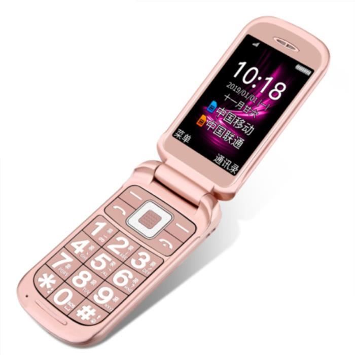 Téléphone portable Flip Phone Big Button Travel Display Real Vibration ...