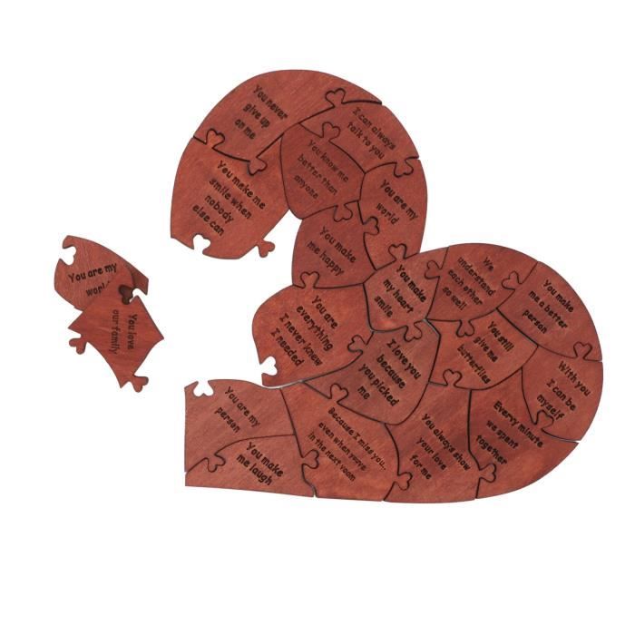 Puzzles En Forme De Cœur En Bois Puzzle Cœur En Bois Puzzle Romantique ...