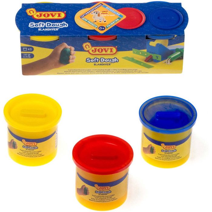 Pâte à modeler - Texture douce - Enfant - Dès 2 ans - 3 pots - Jovi ...