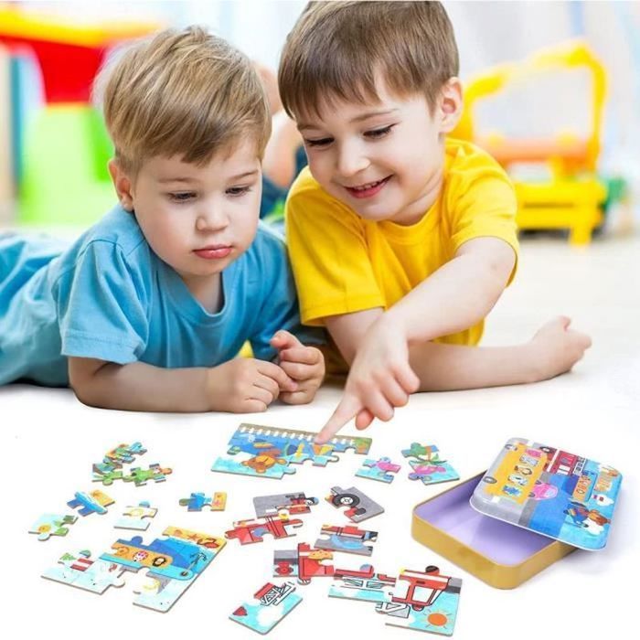 PUZZLE 4 Pièces Puzzle en Bois Enfant Puzzle Moyens de Transport ...