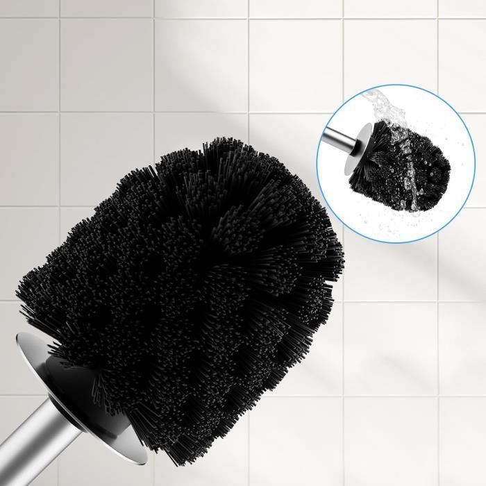 Brosse WC avec Manche Longur en Acier INOX Brossé pour Cuvette de WC Balai Brosse Balayette de ...