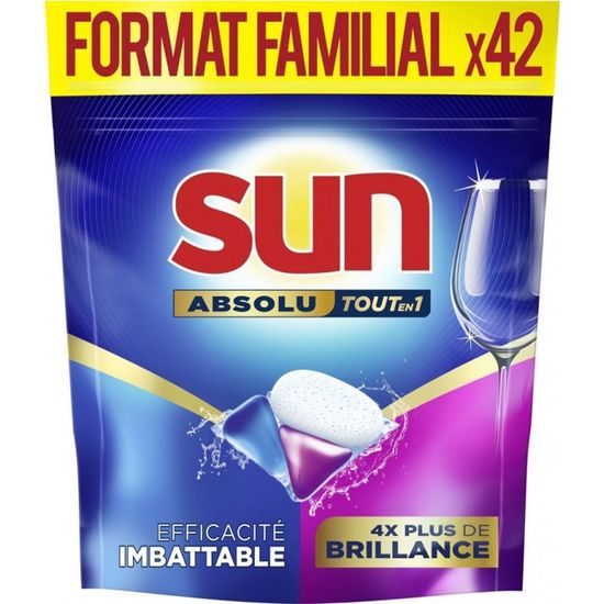 SUN Tablette Lave-Vaisselle Extra Brillance Absolu Tout En 1 42 ...