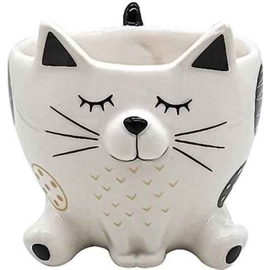 Cache Pot de Fleurs Chat SOHO Blanc - Cdiscount Jardin