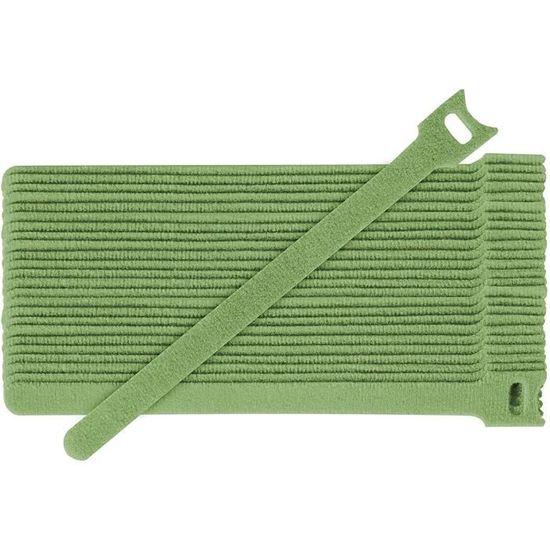 Attaches de câble ensemble vert 12,5x200mm 100 pièce réutilisable ...