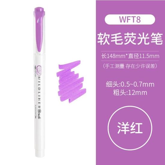 Equipement de bureau,Zèbre WFT8 MildLiner Double pointe,stylo de marquage de peinture,brosse ...