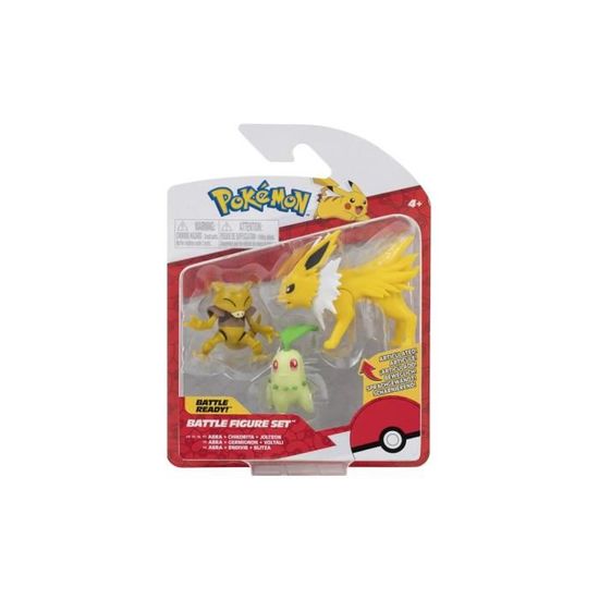 Coffret 3 Pokemon Arbra Cermignon et Voltali De Combat Set Figurine ...