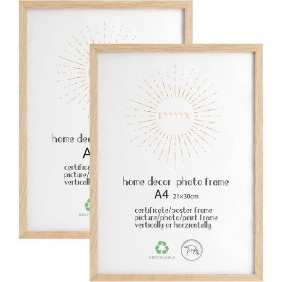 Cadres Photo A4 Bois Lot De 2 Cadres Photo Pour Posters Et Affiches ...