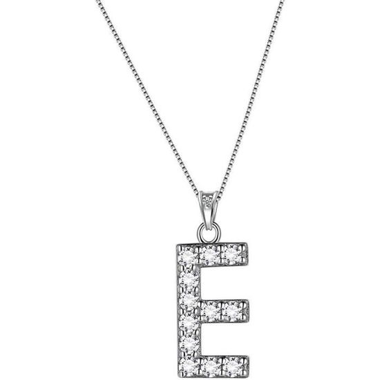 Tears 26 Lettres Collier En Argent Sterling 925 Initiale Alphabet Alphabet Pendentif Avec Zircon ...