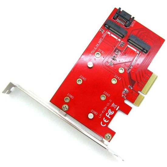 2 NGFF M.2 B + M Key SSD vers PCI-E PCI Express 4X 4 Lane Adaptateur Carte Adapter Converter ...