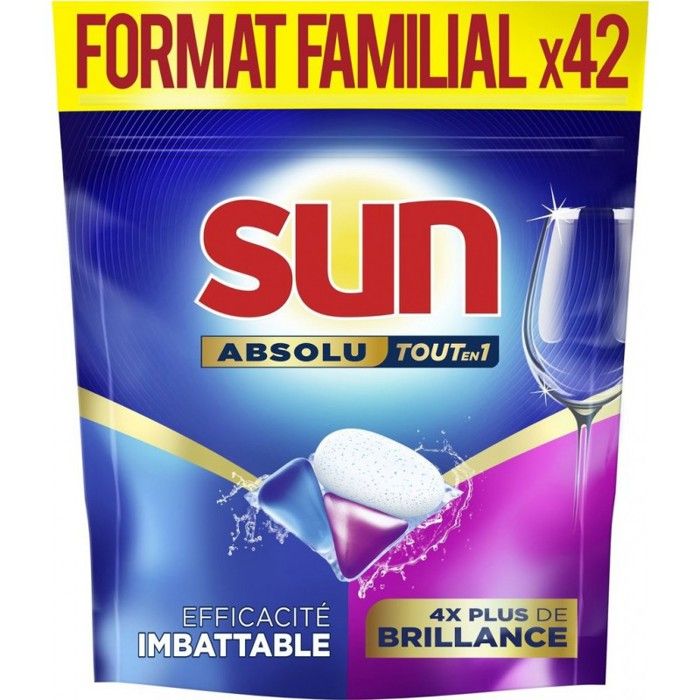 SUN Tablette Lave-Vaisselle Extra Brillance Absolu Tout En 1 42 ...