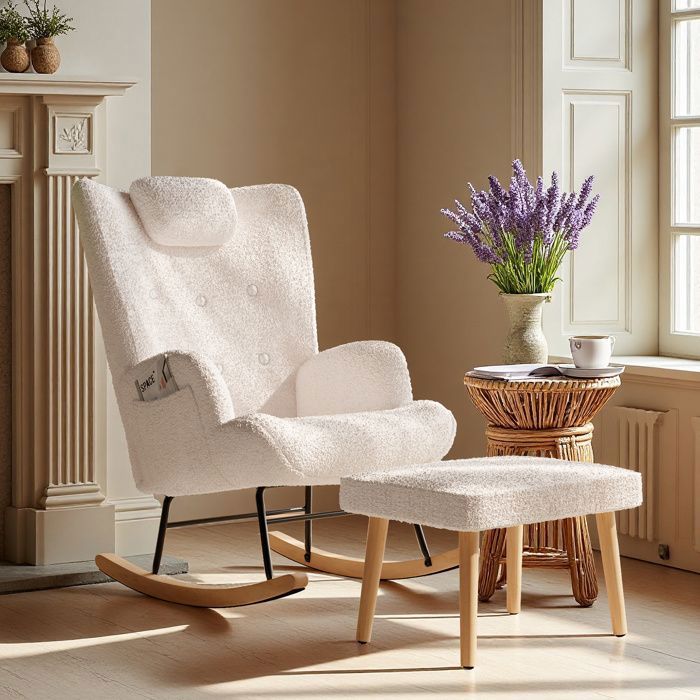 Fauteuil à bascule pour chambre et salon -rocking chair adulte avec ...