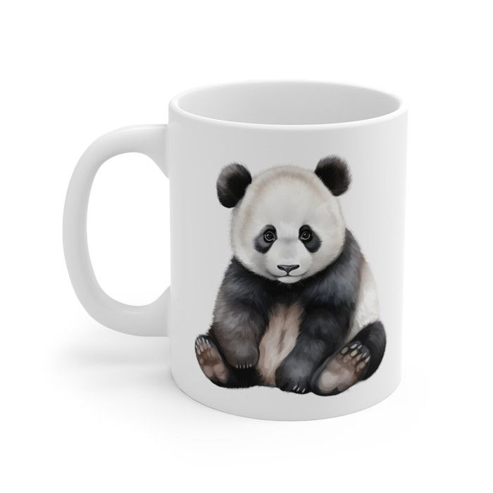 Mug Panda Réaliste – Illustration Minimaliste – Design Animalier Épuré ...