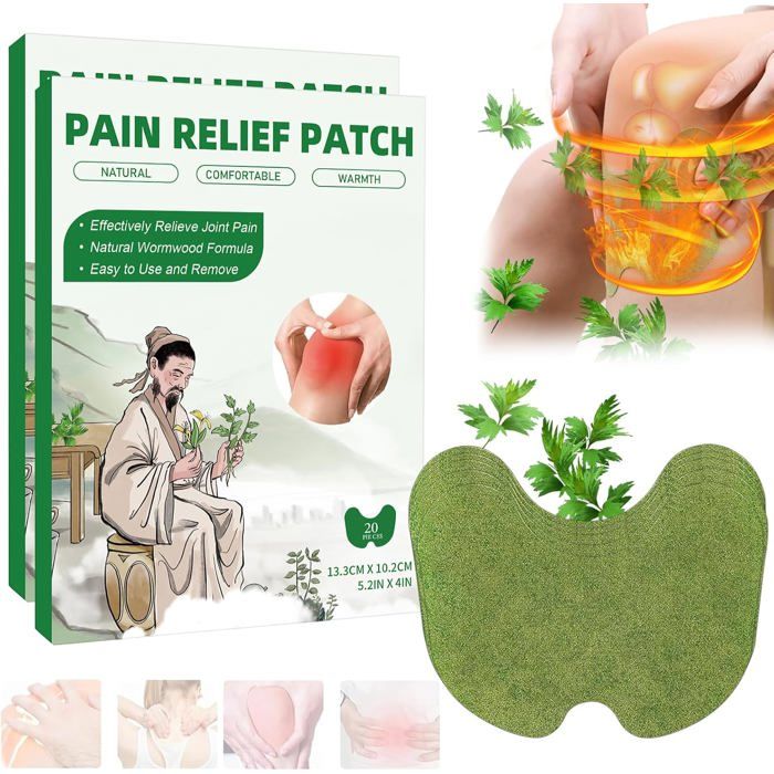 40 Pcs Anti Douleur Genoux, Patch Chauffant Dos, Natural Herbal Patchs ...