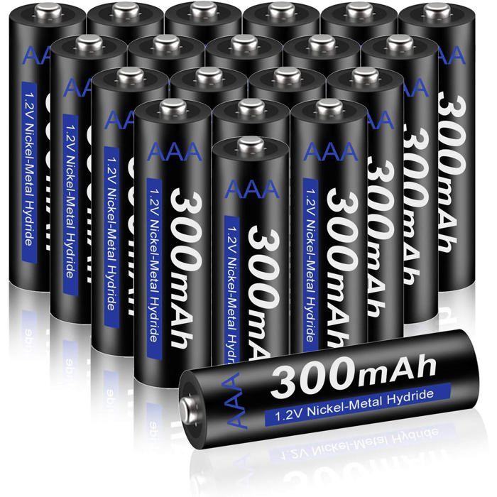 Piles rechargeables AAA-KAL-20 pcs Piles AAA Rechargeables 300 mAh 1,2V ...