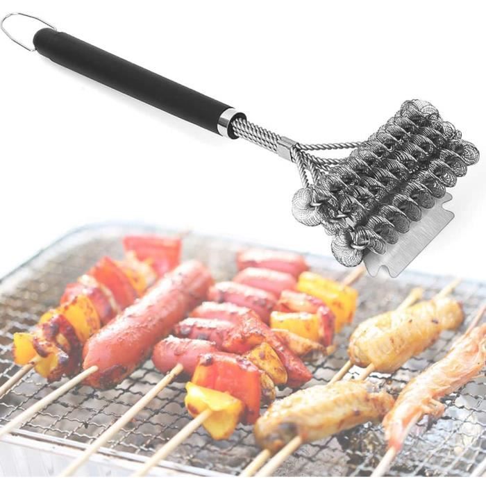 Barbecue Grill Brosse en Fil d'acier Poils en Acier Inoxydable À Long ...