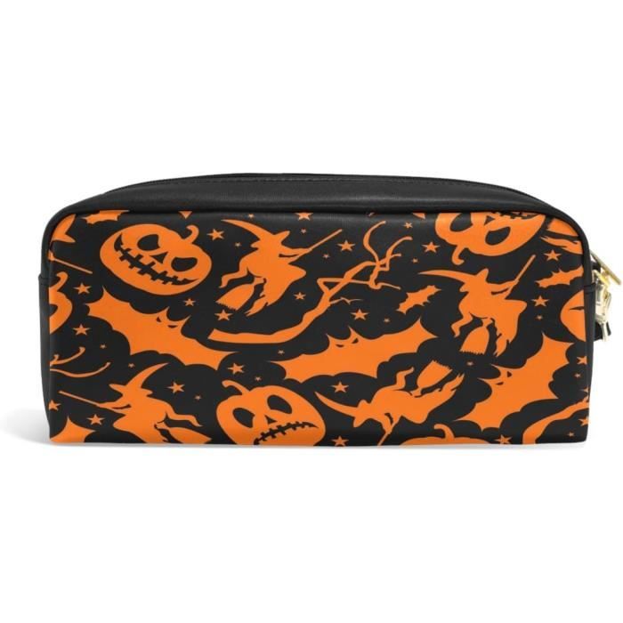 Halloween Jaune Citrouille Sorcière Chauve-Souris Cuir Pu Noir Stylo ...