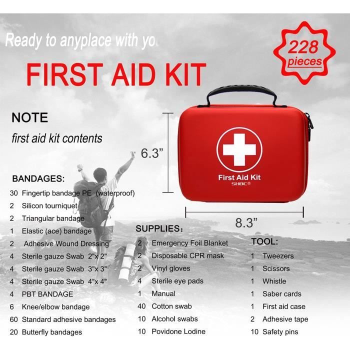 Trousse de premiers soins compacte haut de gamme 8,3 × 6,3 × 3,2 - Cdiscount Santé - Mieux vivre
