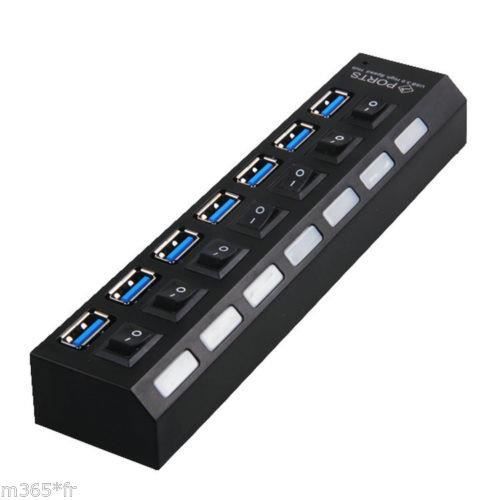 Hub usb Multiprise 7 Ports Usb 2.0 Cable PC usb avec Interrupteur ... Hub usb Multiprise 7 Ports Usb 2.0 Cable PC usb avec Interrupteur ...