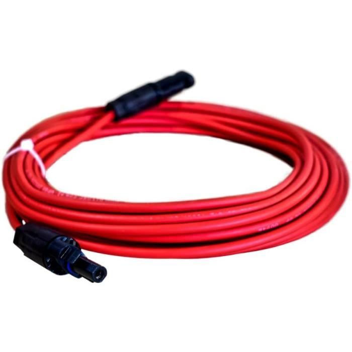 Câble Solaire Rallonge électrique 4mm ² Avec Weidmüller Connecteur Solaire Pour MC4 - Rouge, 3M ...