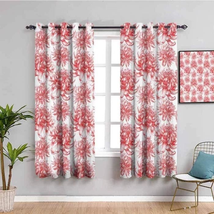 Rideaux sur Mesure Fleur de Datura Plante Rouge Rideaux à Oeillets ...