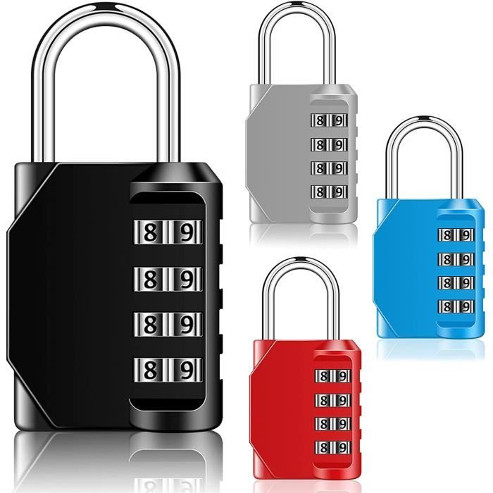 4 Packs de Serrures à Combinaison à 4 Chiffres Cadenas Étanche ...
