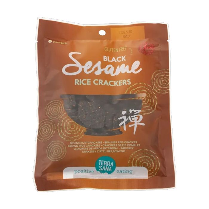 TERRASANA - Craquelins de riz brun sans gluten au sésame noir 60 g ...