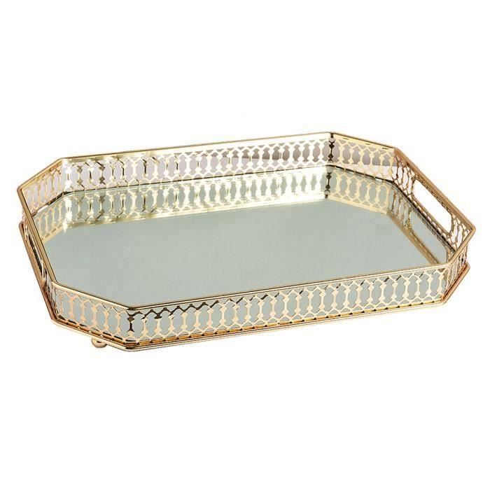 Plateau De Service Rectangulaire Miroir Plateau De Décoration De ...