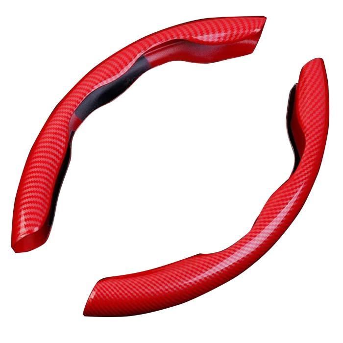 Dilwe housse de volant de voiture Housse de volant en fibre de carbone Protection de volant ...