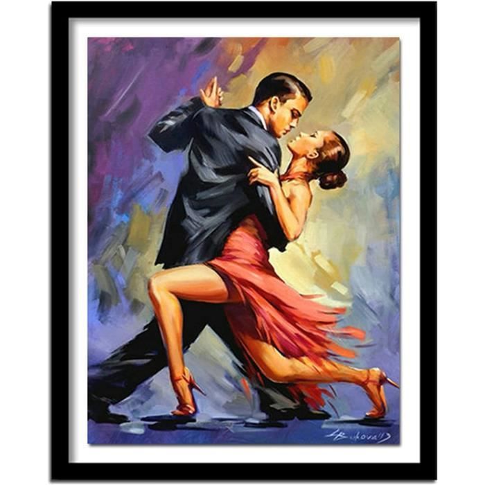 Couple, Danse, Tango Diamond Painting Kit Pour Adulte, Diy 5D Strass ...