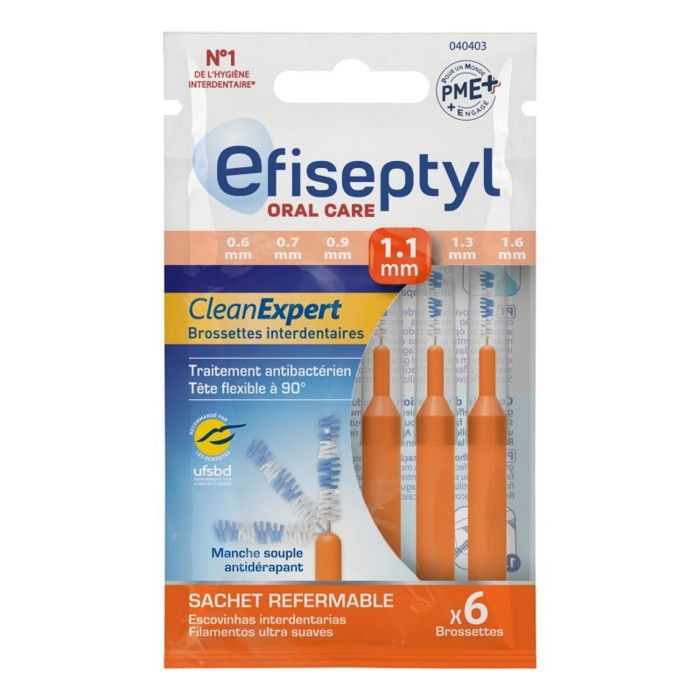 Brossettes Interdentaires Clean Expert 1,1mm - Efiseptyl - Avec ...