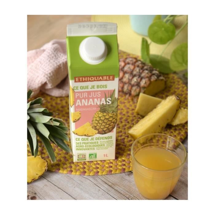 Pur jus Ananas bio et équitable 75 cL ETHIQUABLE - Cdiscount Au quotidien