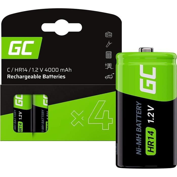Green Cell Lot de 2 batteries Ni-MH D pré-chargées 8000 mAh 1,2 V ...