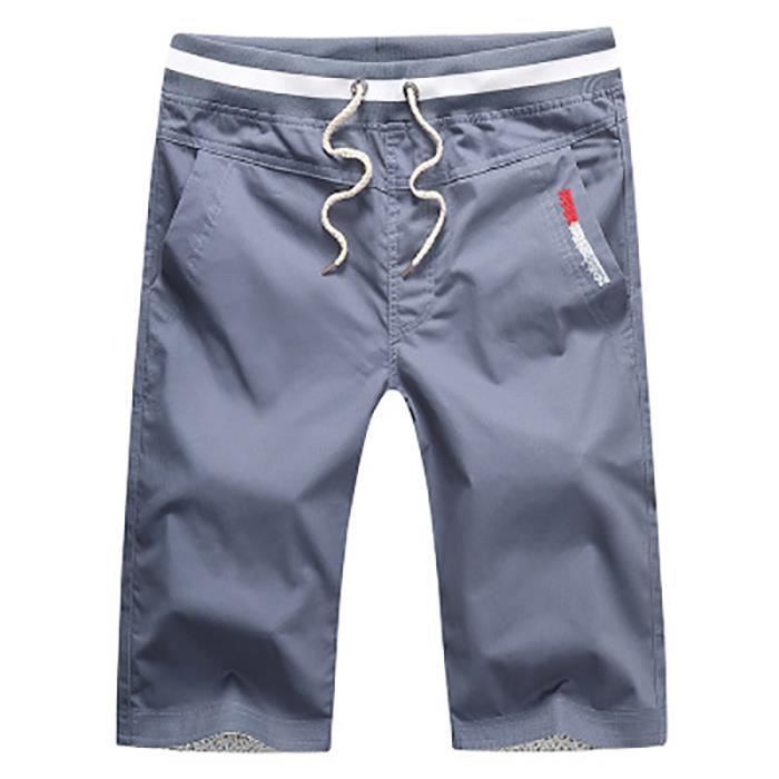 Short homme - Mode d'été - Simple et décontracté - 100% coton - Taille ...