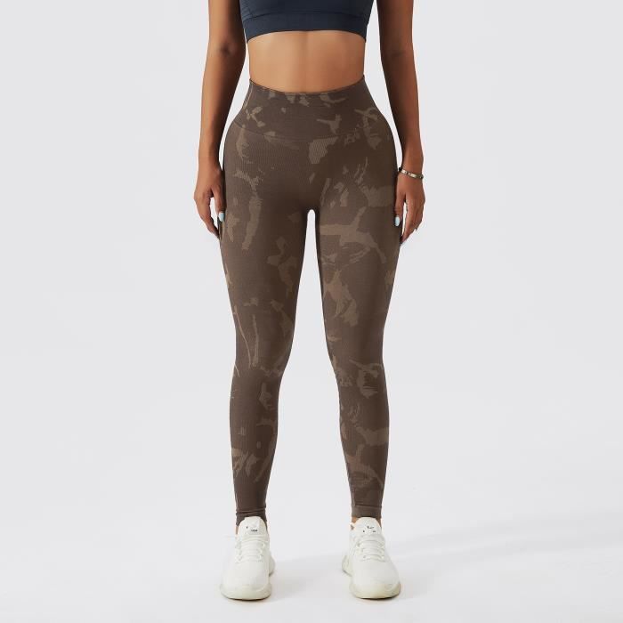 Café - Leggings De Camouflage À Teinture Par Nouage Pour Femmes ...