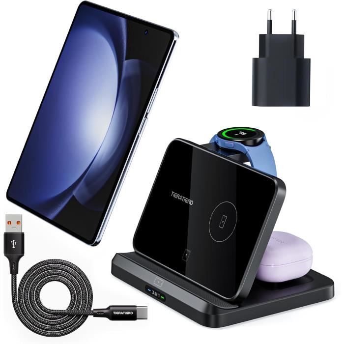 Station De Charge 3 En 1 Pliable, Chargeur Sans Fil, Chargeur Sans Fil ...